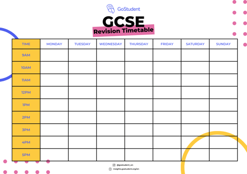 GCSE Revision Timetable | GoStudent | GoStudent